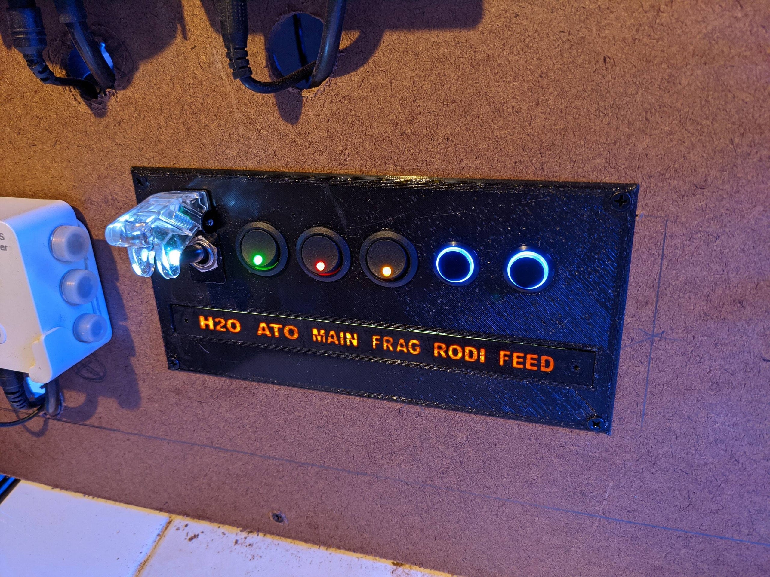 Very Customizable 6 LED Switch Breakout Addon Panel w/ Custom Labels ...
